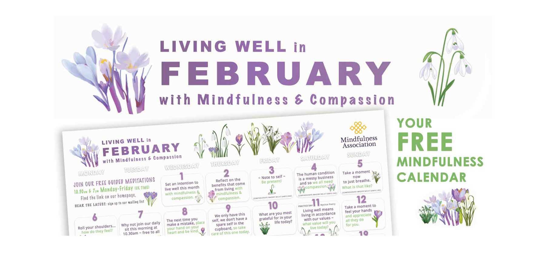 Living Well in February Mindfulness Calendar 2023 - Latest News ...