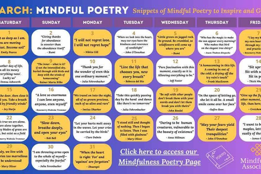 Mindfulness Calendars - Mindfulness Association