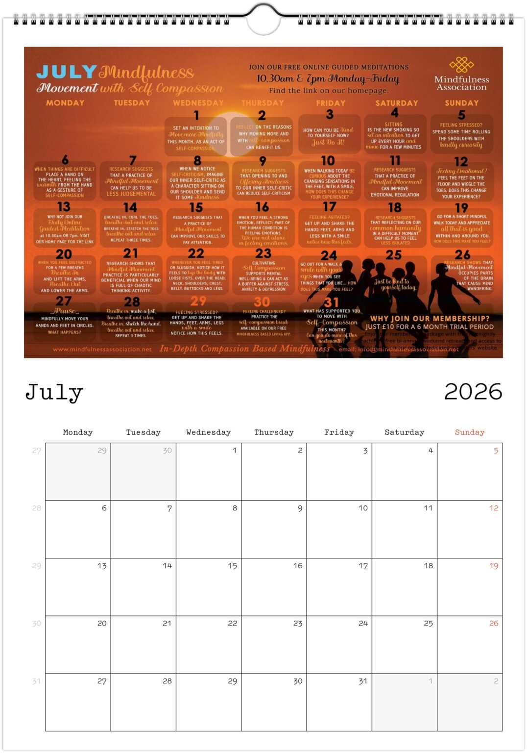 2026 Wall Calendar - Mindfulness Association